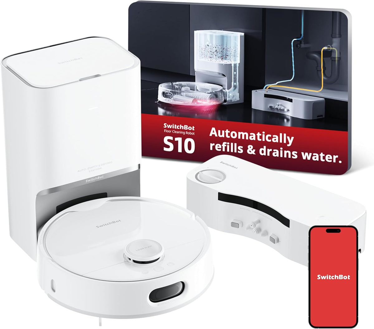 SwitchBot Floor Cleaning Robot S10 | 100% Automated Vacuum & Mop ...